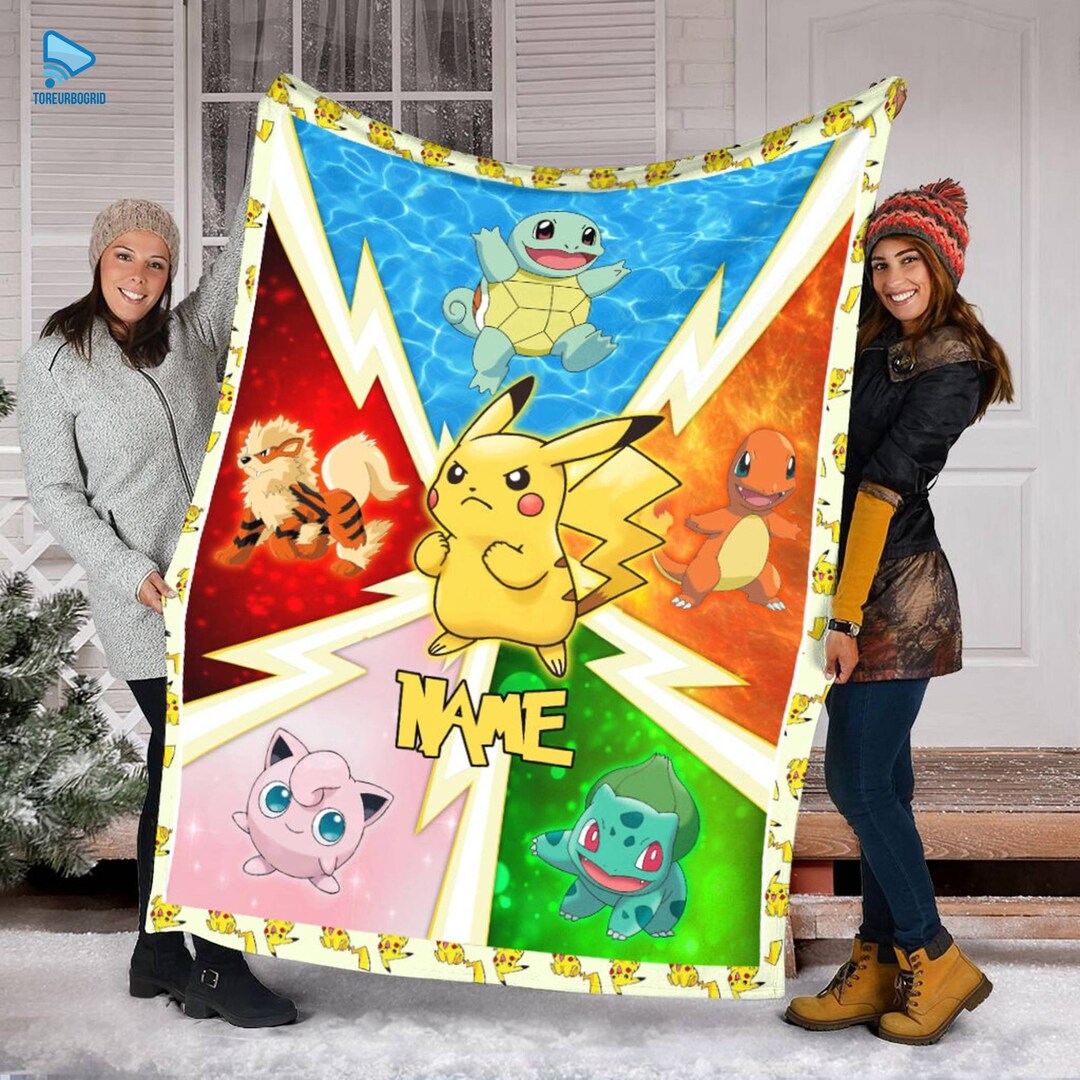 Personalized Pikachu Movie Blanket, Pikachu Blanket, Pikachu Character ...