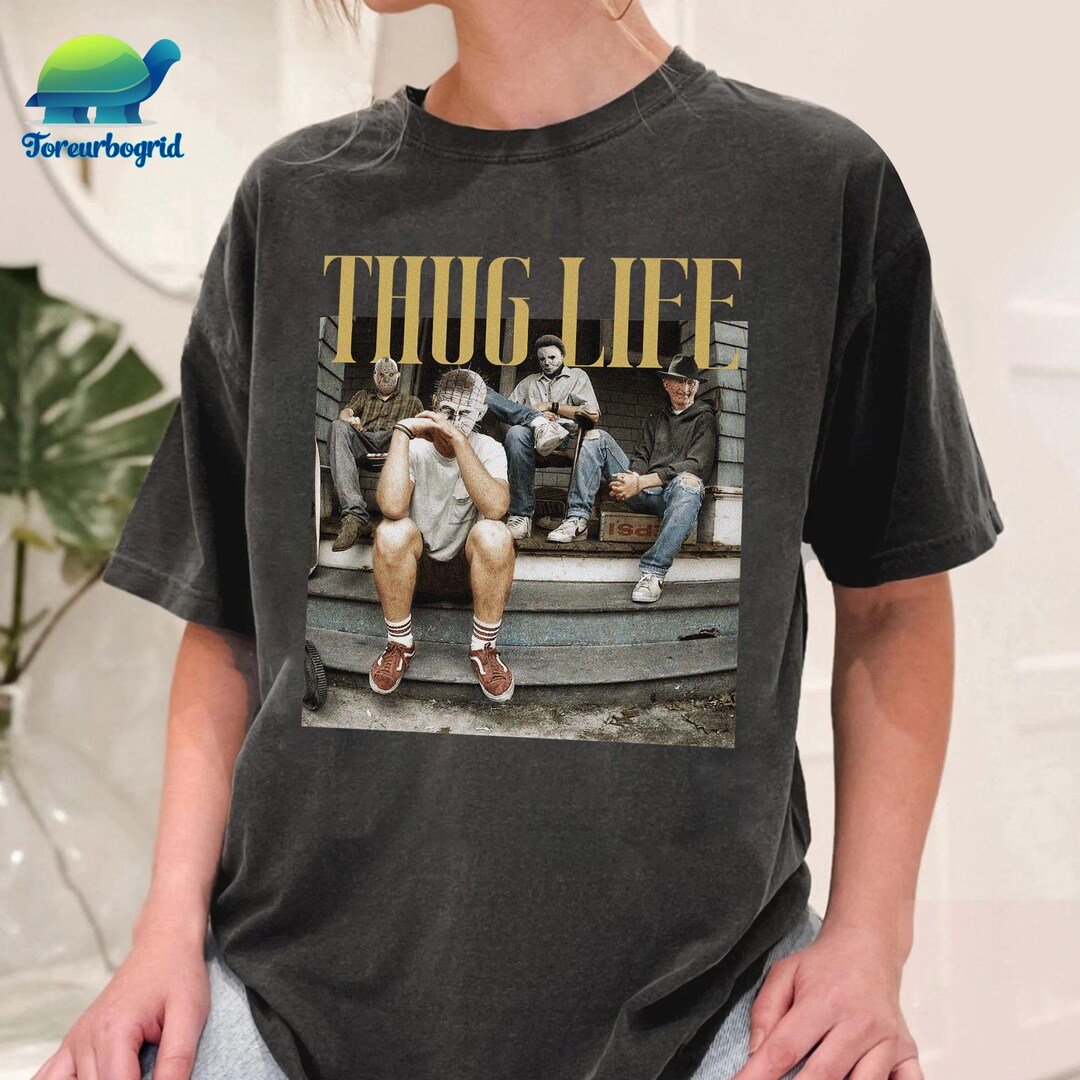 Horror Movie Characters Thug Life Shirt, Michael Myers Jason Voorhees ...