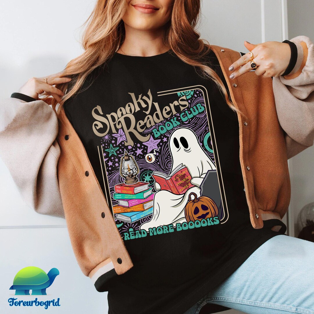 ACOTAR Ghost Books Halloween Tee, Halloween Ghost Reading Shirt, SJM ...