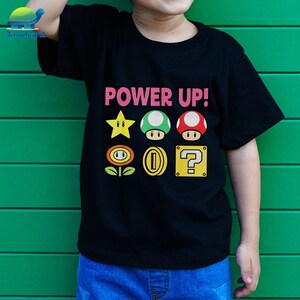 Super Mario Power Up Shirt Super Mario Mushroom Power up Shirt Birthday ...