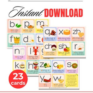 Bopomofo Bilingual Chinese Alphabet Initial Table 8”x10” Printable ...