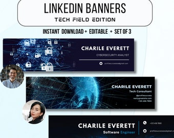 Tech Linkedin Banner | Linkedin Banner Canva | Linkedin Background ...