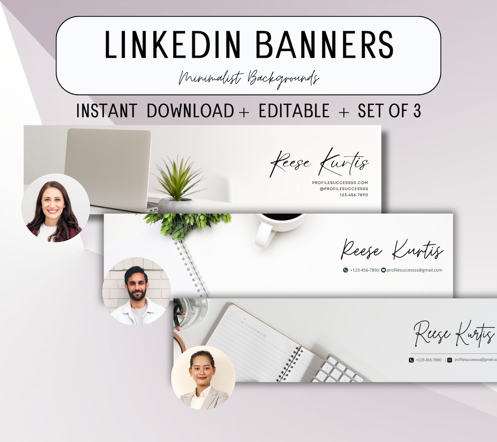 Minimalist Linkedin Banner Template | Office Background (PDF) - Etsy