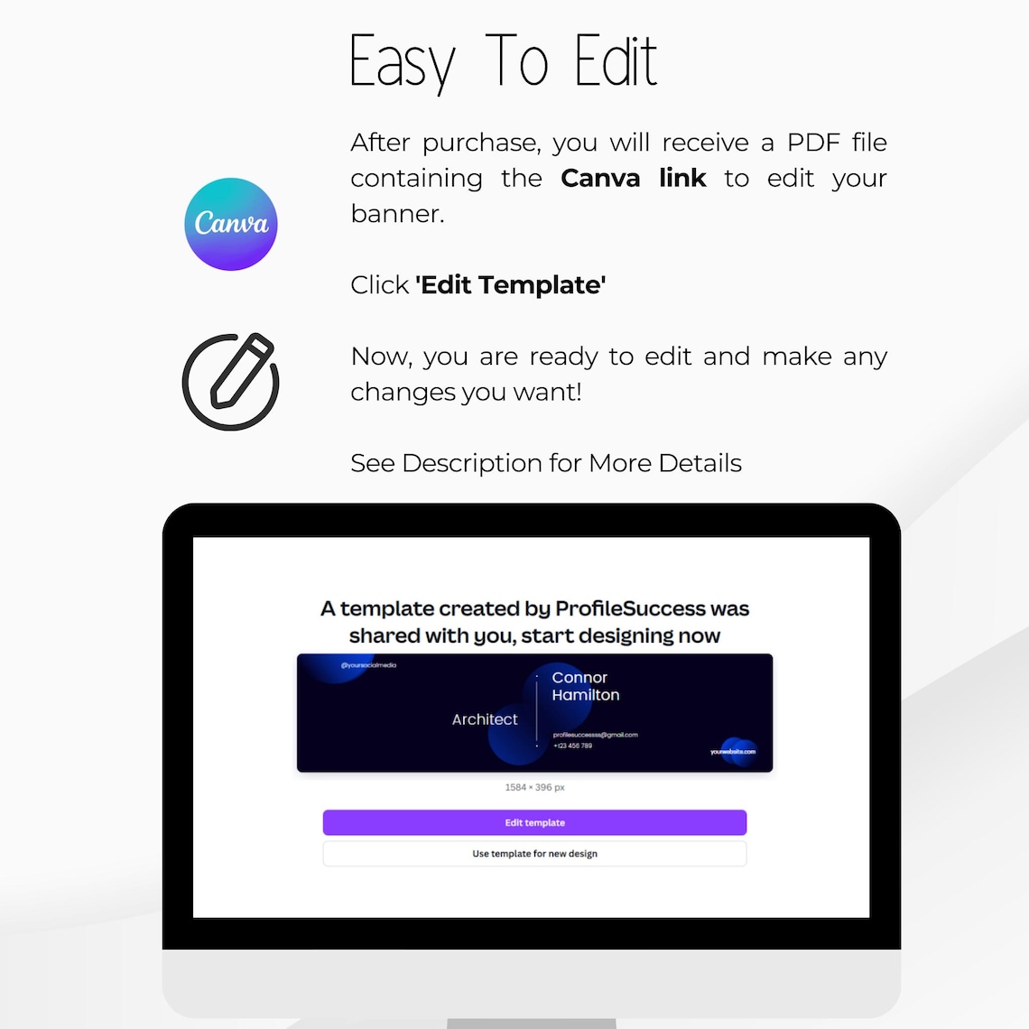 Blue Linkedin Banner Template | Professional Profile Background (set of ...