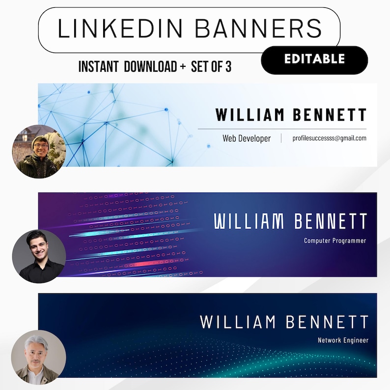 Tech Linkedin Banner | Editable Profile Background (digital Download ...