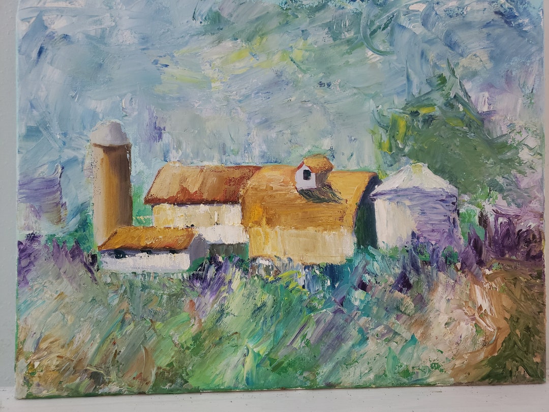 Farm Scenes Can Be Fun, Too. Abstract, Pallet Knife Original Oil on ...