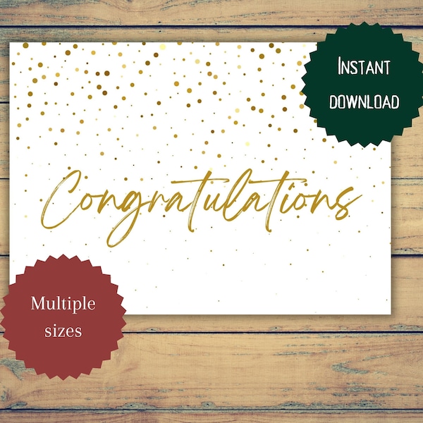 Printable Congratulations Card | Pdf Digital Download | Congratulations ...