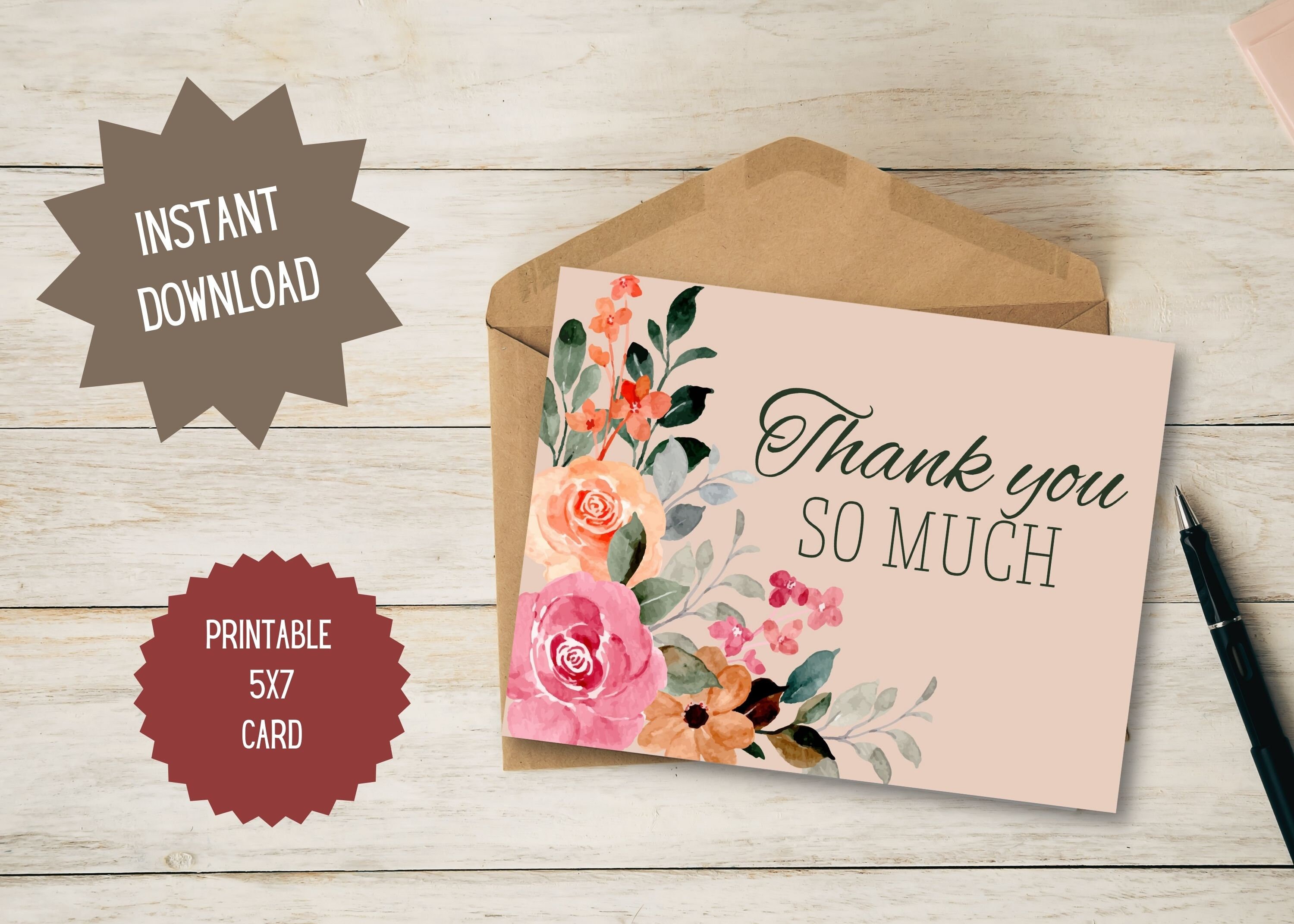 Digital Thank You Cards Printable Thank You Cards Thank You Cards ...