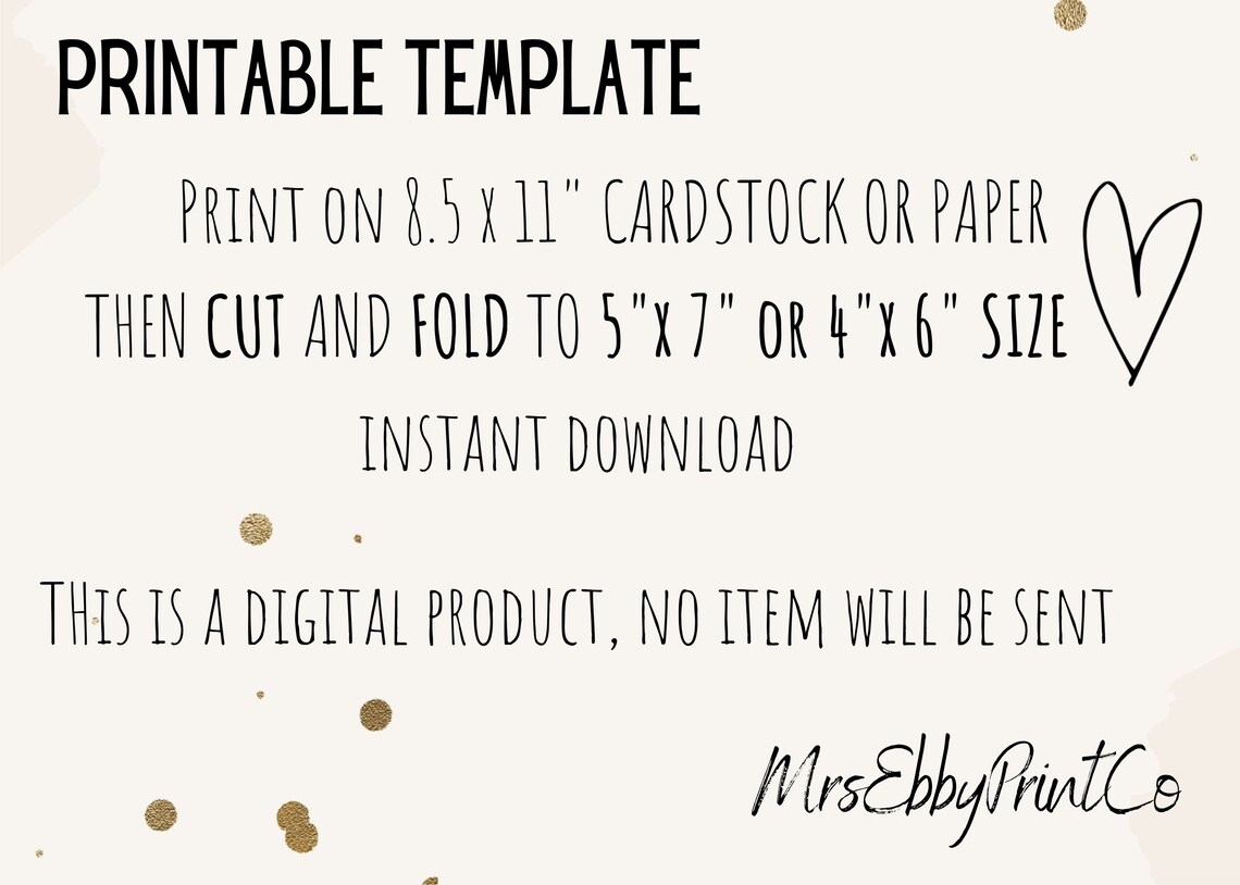 Happy Birthday Card With Heart, Instant Digital Download, Happy ...