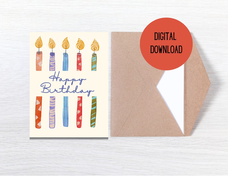 Printable Digital Birthday Card Happy Birthday Printable Card Digital ...