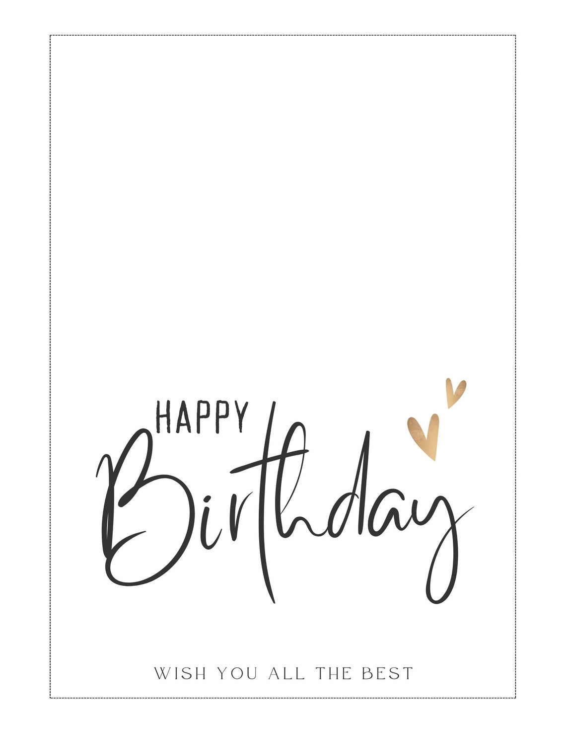 Happy Birthday Card With Heart, Instant Digital Download, Happy ...