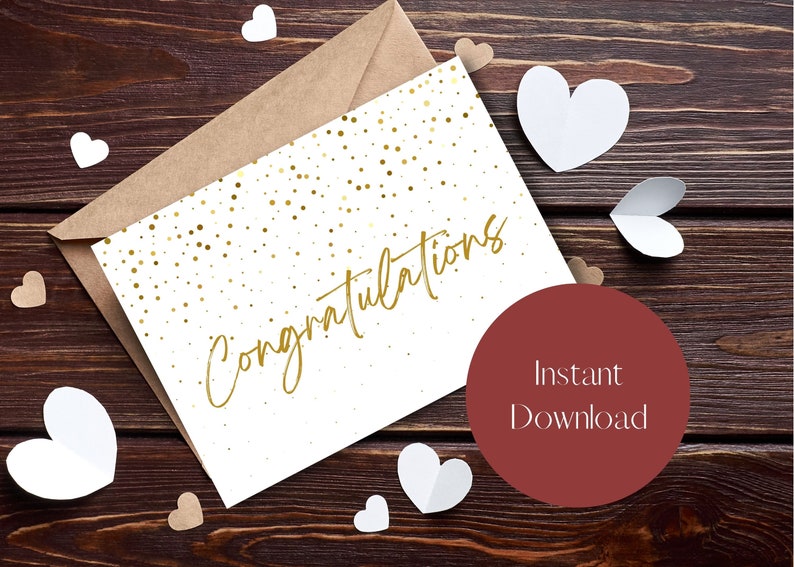 Congratulations | Printable Cards | Wedding Congratulations Printable Card | Digital Download ...