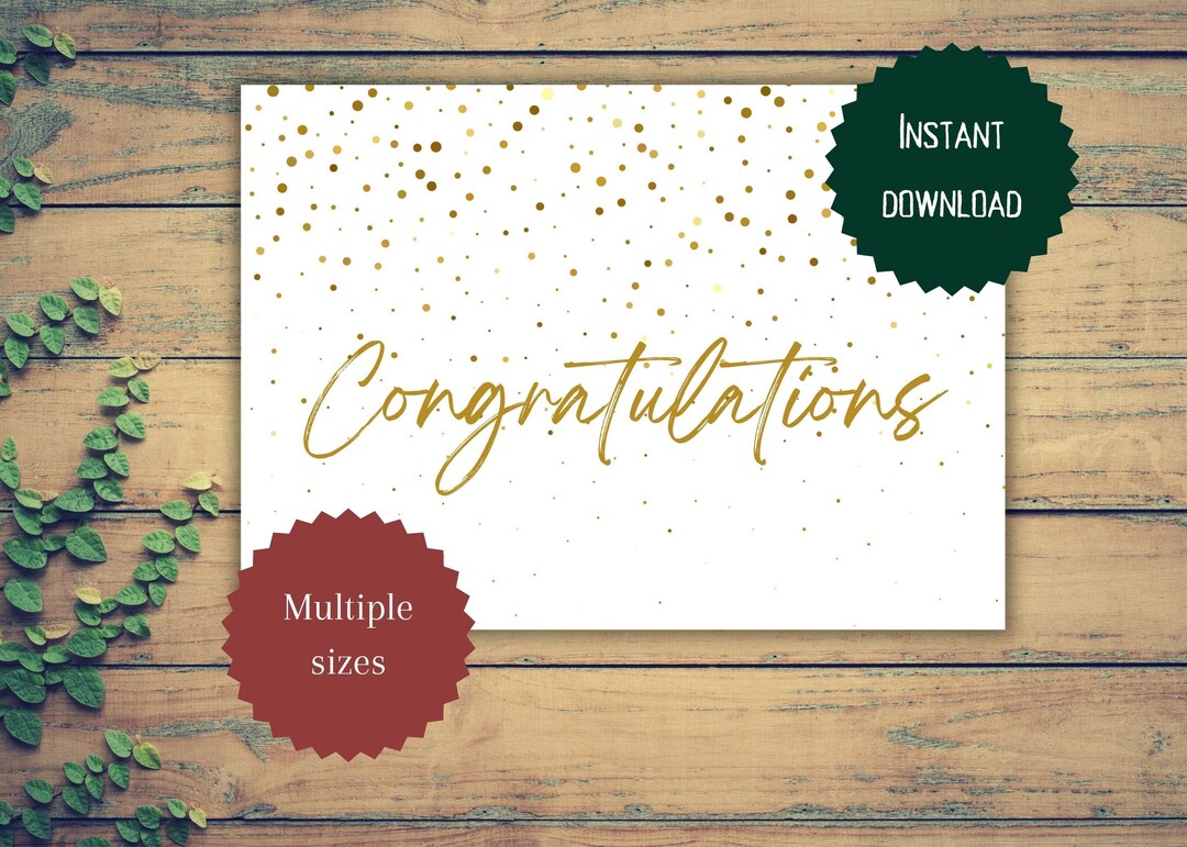 Congratulations | Printable Cards | Wedding Congratulations Printable Card | Digital Download ...