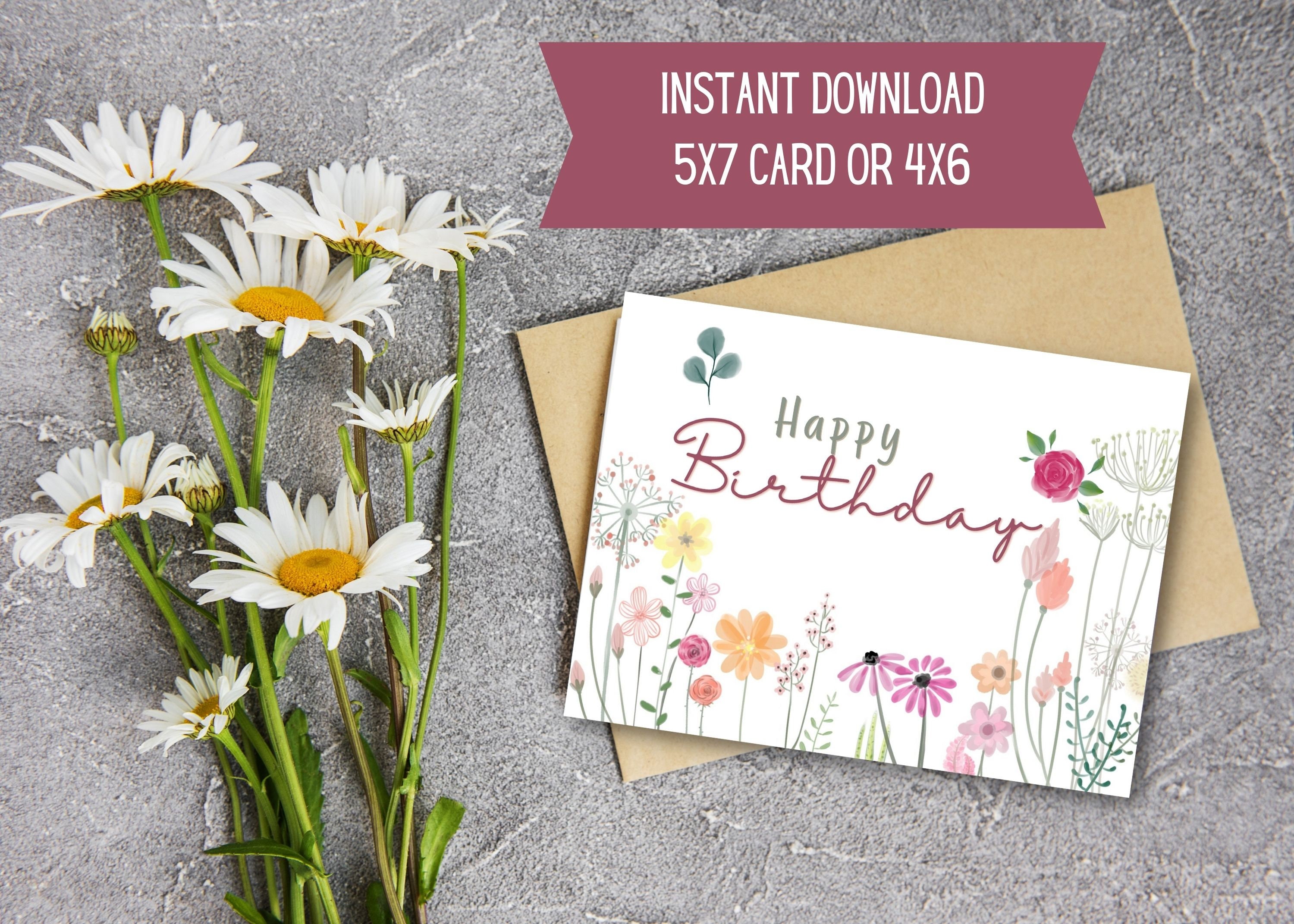 Happy Birthday Card | Happy Birthday | Printable Card | Digital ...