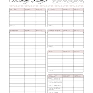 Monthly Budget Planner Printable Financial Journal Monthly Budget Sheet ...