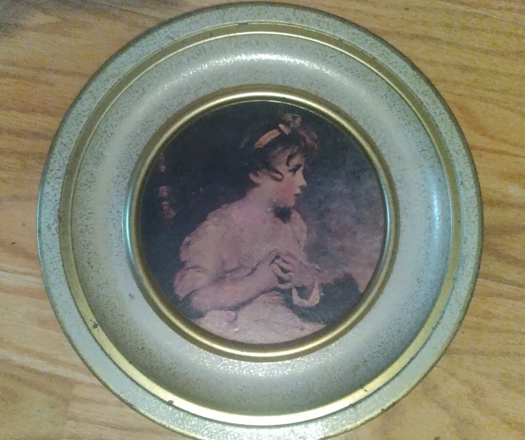 Vintage Sunshine Biscuits Victorian Child Girl Round Tin Lid Top ...