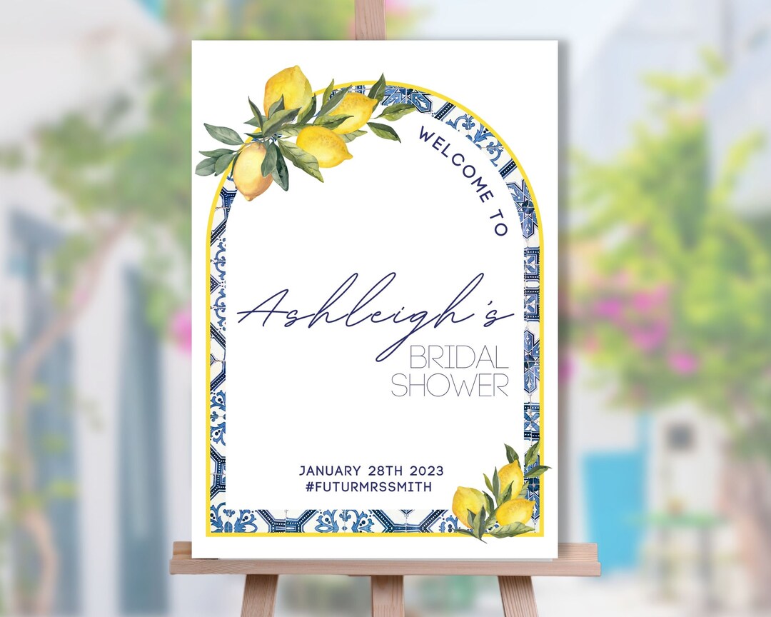 Amalfi Coast Event Sign, Mediterranean Bridal Shower, Bachelorette ...