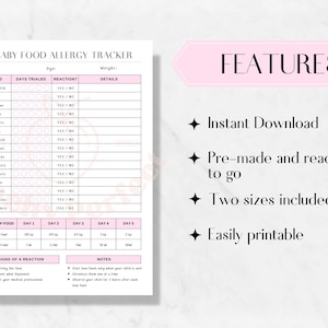 First Foods Allergen Tracker, Allergy Food Tracker, Starting Solids ...