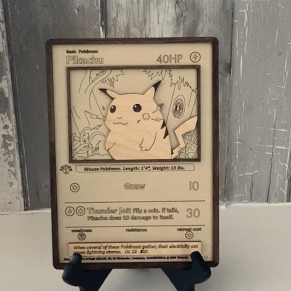 Thick Pikachu Card - Etsy