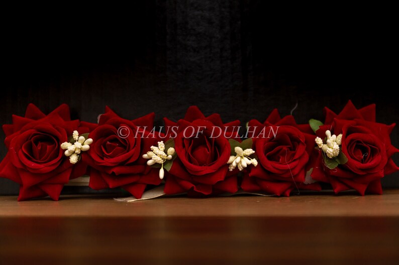 Faux Red Rose Hair Wrap gajra - Etsy