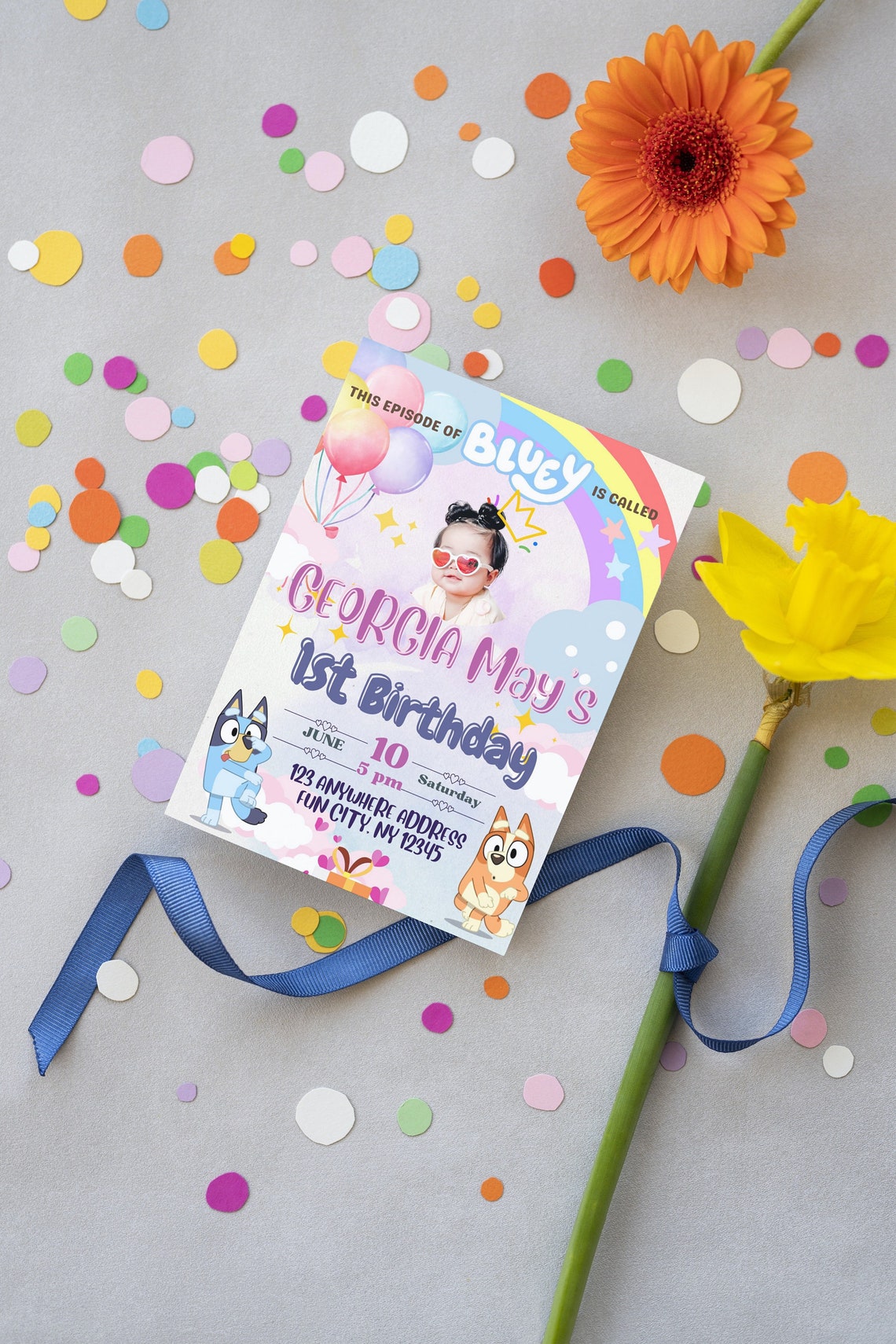 Bluey Editable Birthday Invitation Canva Template, Bluey Kids Invite ...