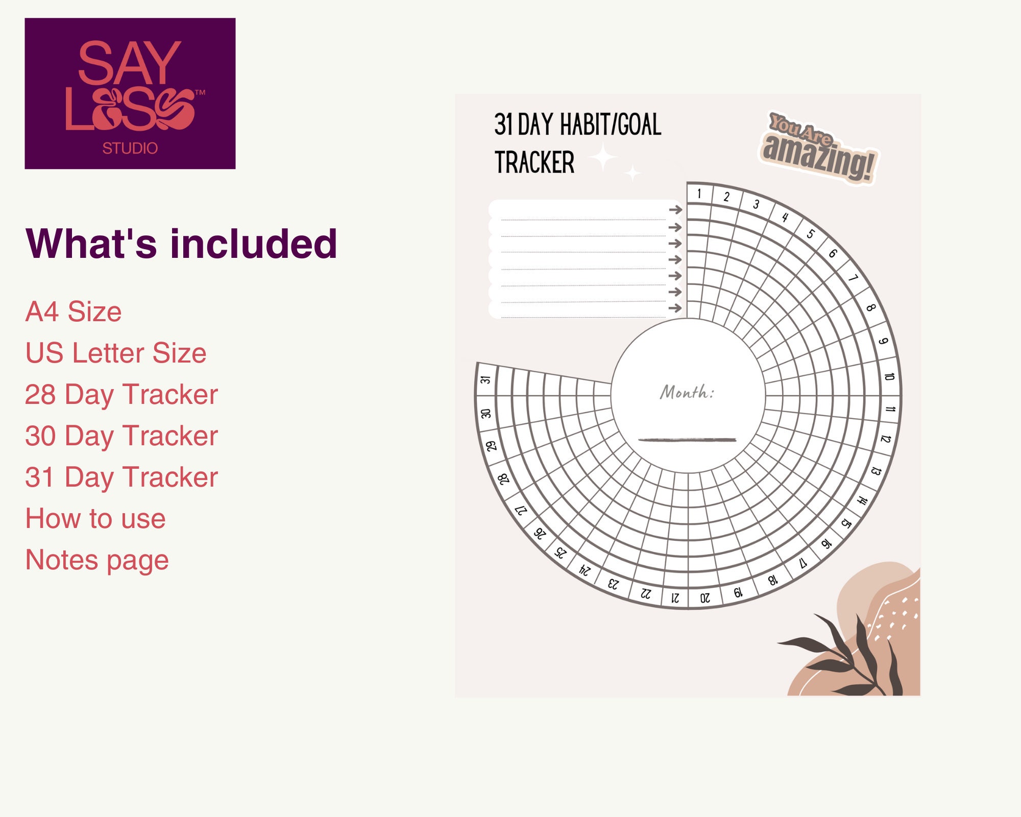 Simple Daily Habit Tracker Printable or Online Simplify Your Success in ...