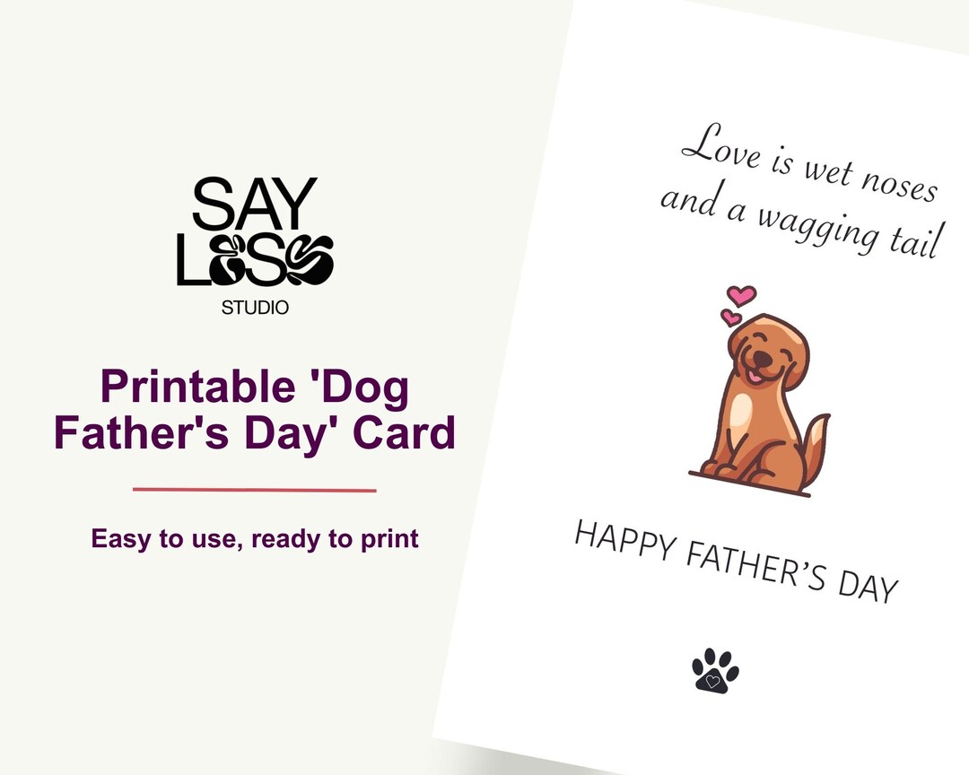 Cute and Funny Card for Father's Day Dad Printable Card Flat and ...