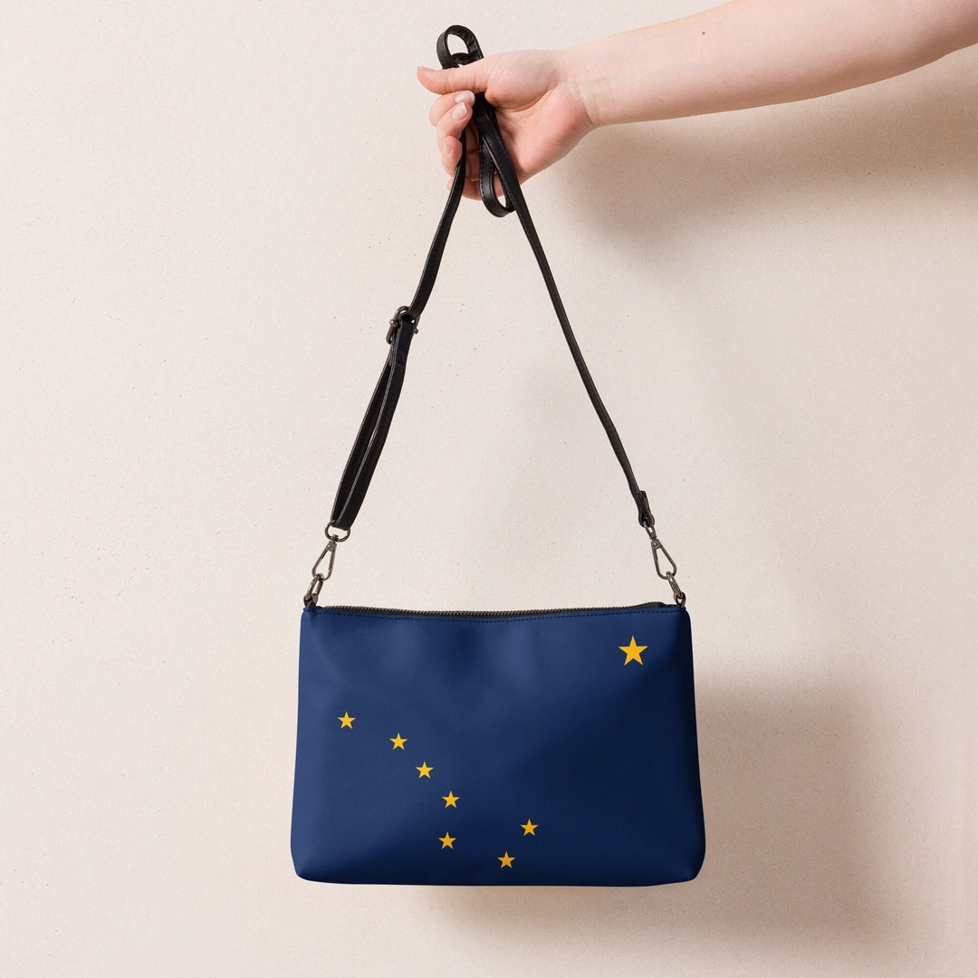 Alaska Flag Crossbody Bag for Women, Alaska USA Faux Leather Handbag ...