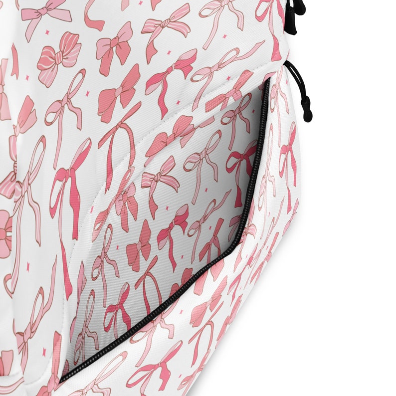 Pink Bows Backpack for Women, Custom Coquette Water Resistant Backpack ...