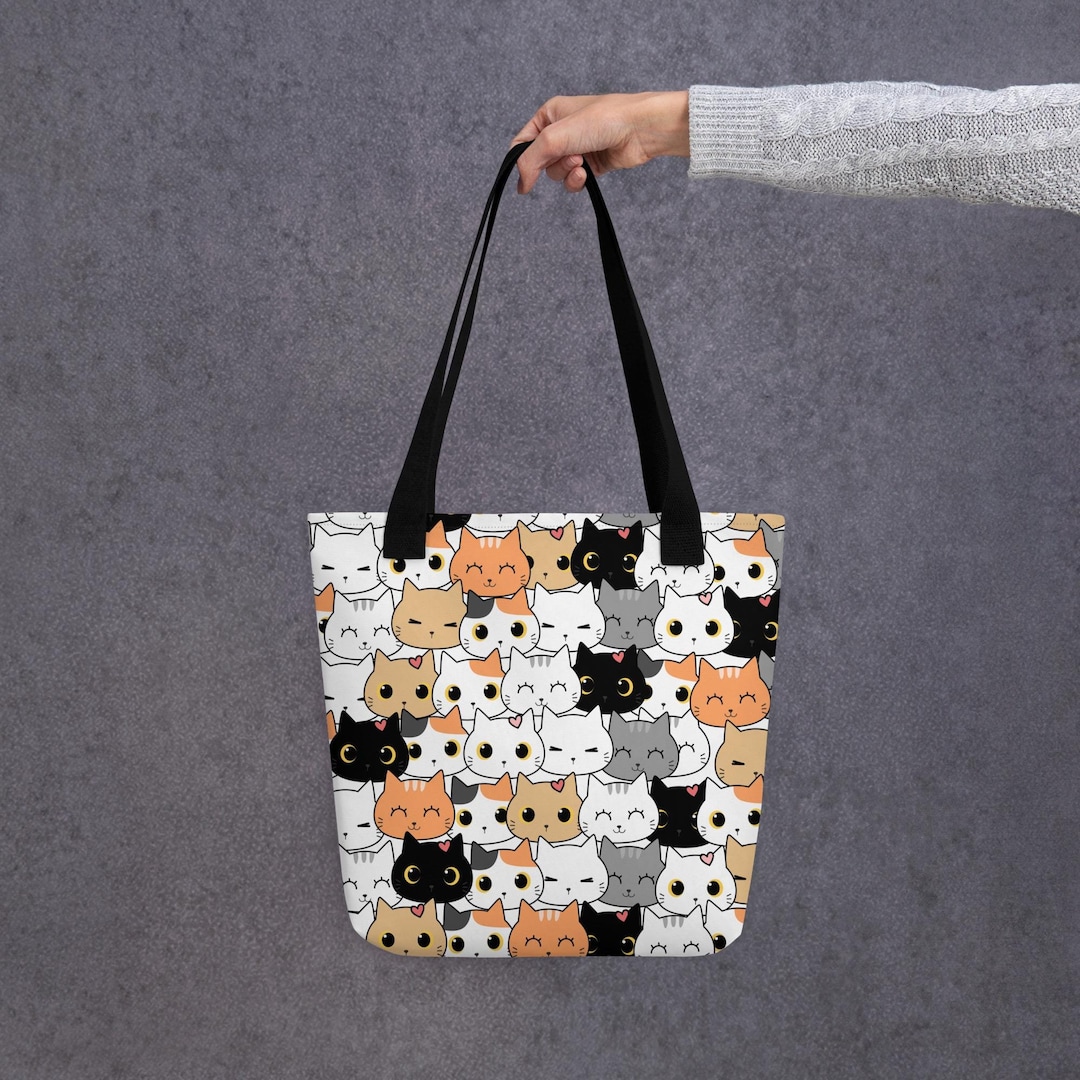 Cute Cats Tote Bag for Women, Kitties Tote Shopper Bag, Cat Lovers ...
