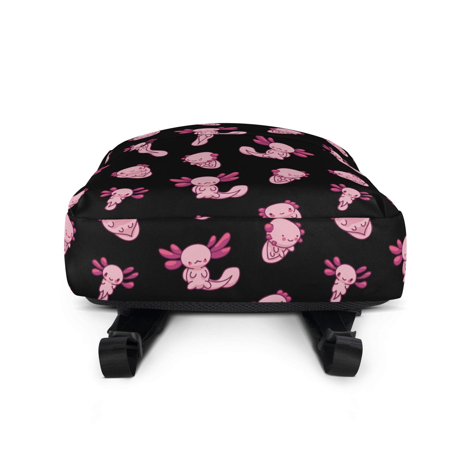 Axolotl Backpack for Women, Pink and Black Bookbag, Axolotl Lovers Gift ...