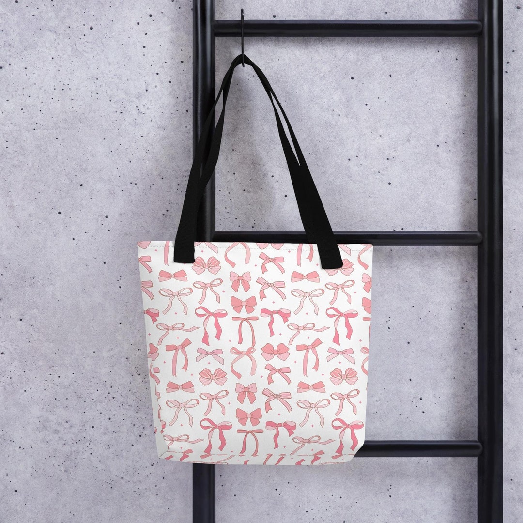 Pink Bows Coquette Tote Bag for Women, Pink Bows Tote Reusable Shopper ...