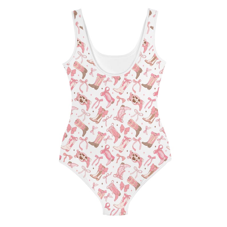 Pink Cowgirl Boots With Bows One Piece Swimsuit for Girls, Toddler ...