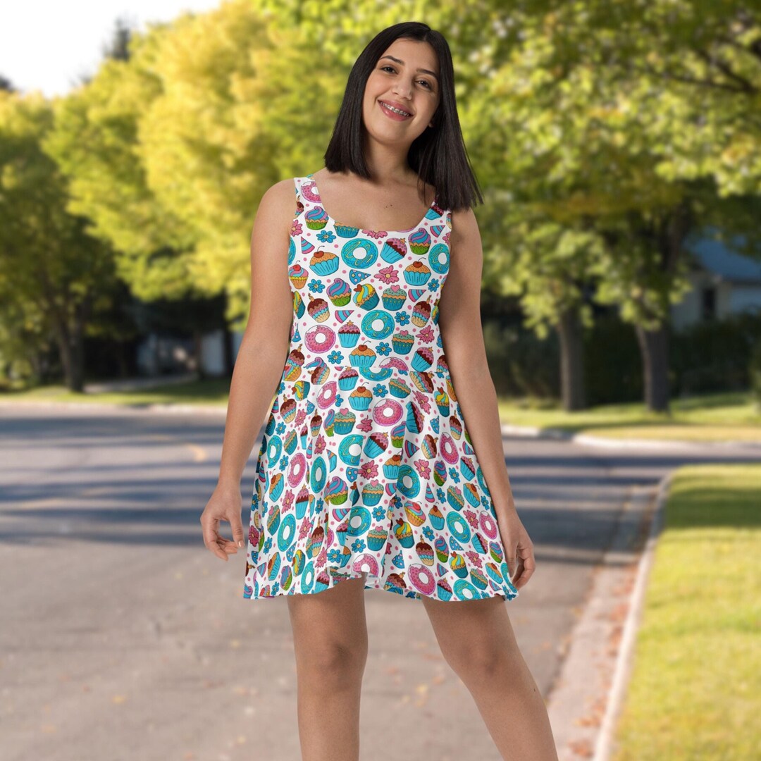 Donuts and Cupcakes Sundress for Women, Donuts Summer Dress, Candy ...