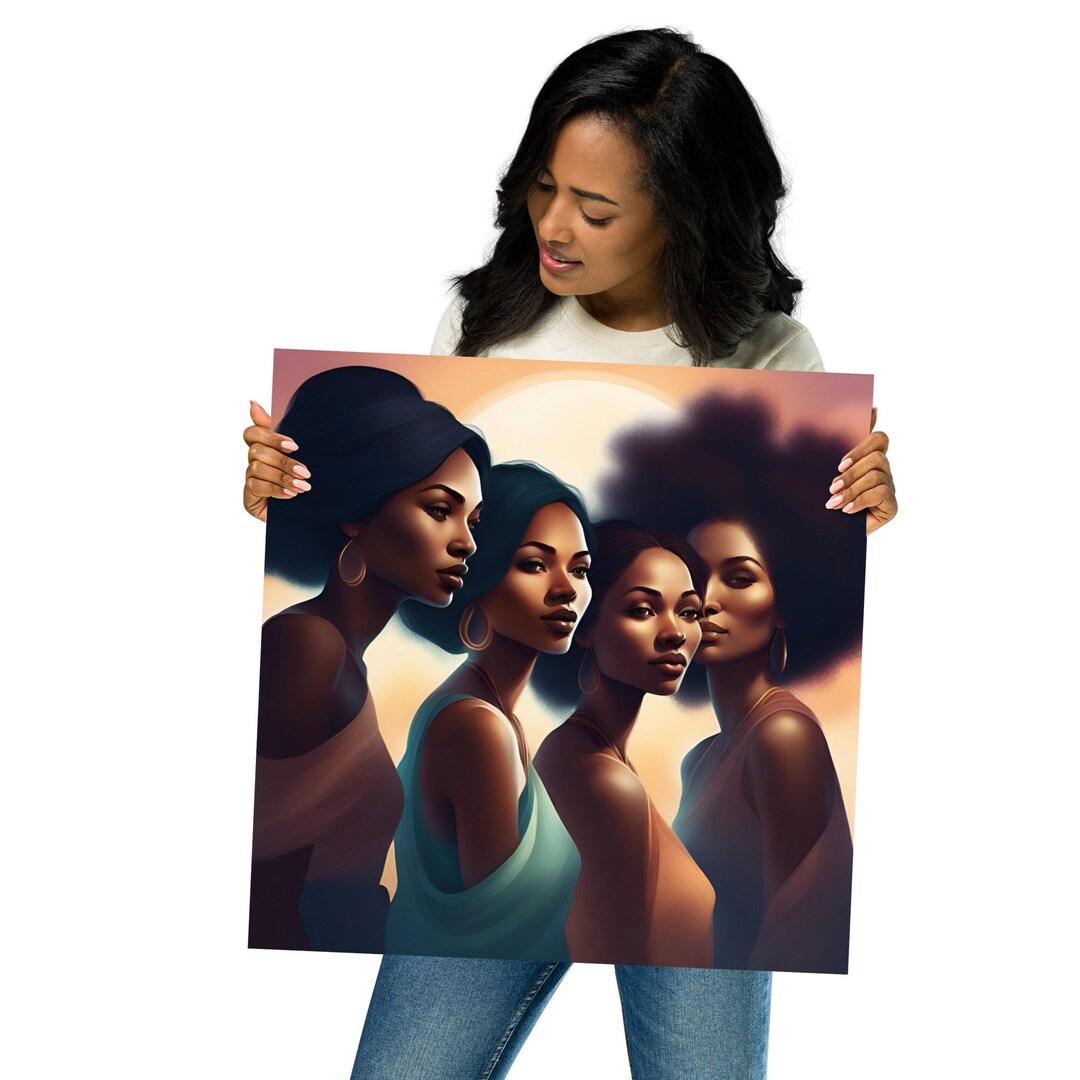 Black Women Portrait Black History Month Poster, African American Pride ...