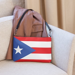 Puerto Rico Flag Crossbody Bag for Women, Puerto Rican Faux Leather ...