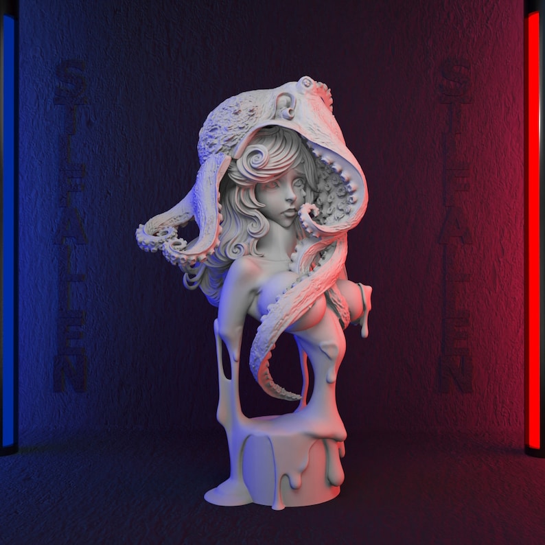 Octopus Girl 3d Printable Stl File Instant Download Fast Etsy