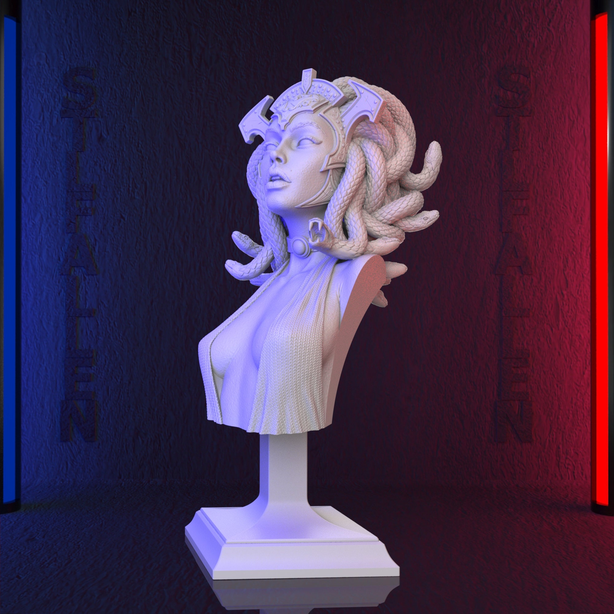 Medusa Bust 3D Printable STL File instant Download Fast and Easy Google ...