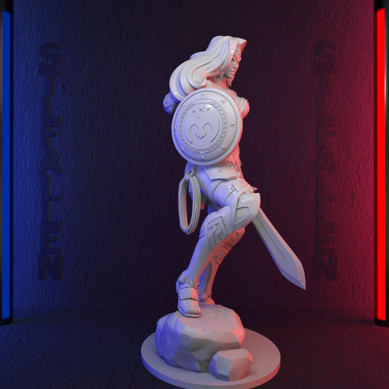 Wonder Woman Fanart 3d Printable Stl File Instant Download Fast And