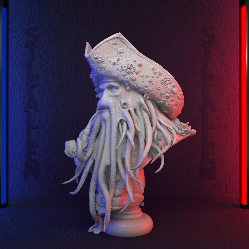 Davy Jones Bust 3D Printable STL File -instant Download - Fast and Easy ...