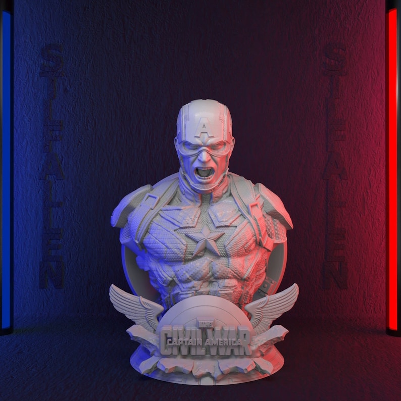 Captain Bust America 3D Printable STL File instant Download Fast and ...