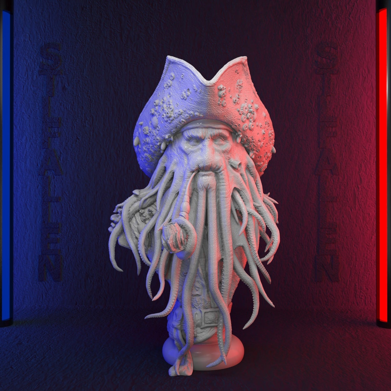 Davy Jones Bust 3D Printable STL File -instant Download - Fast and Easy ...