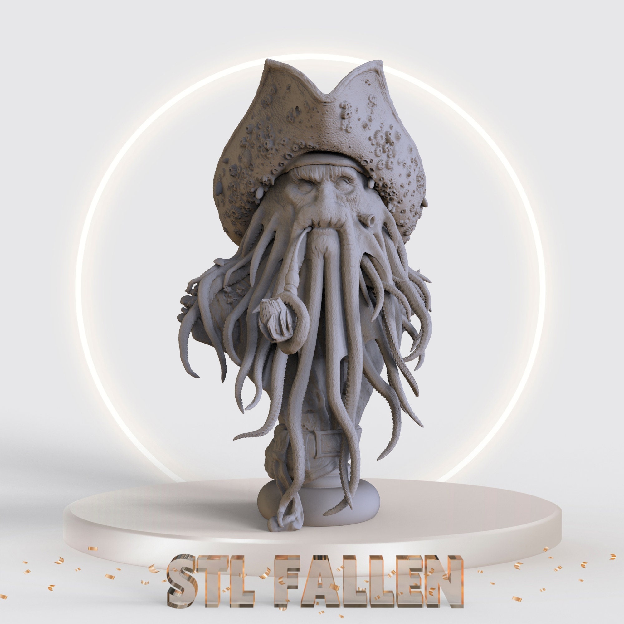 Davy Jones Bust 3D Printable STL File -instant Download - Fast and Easy ...