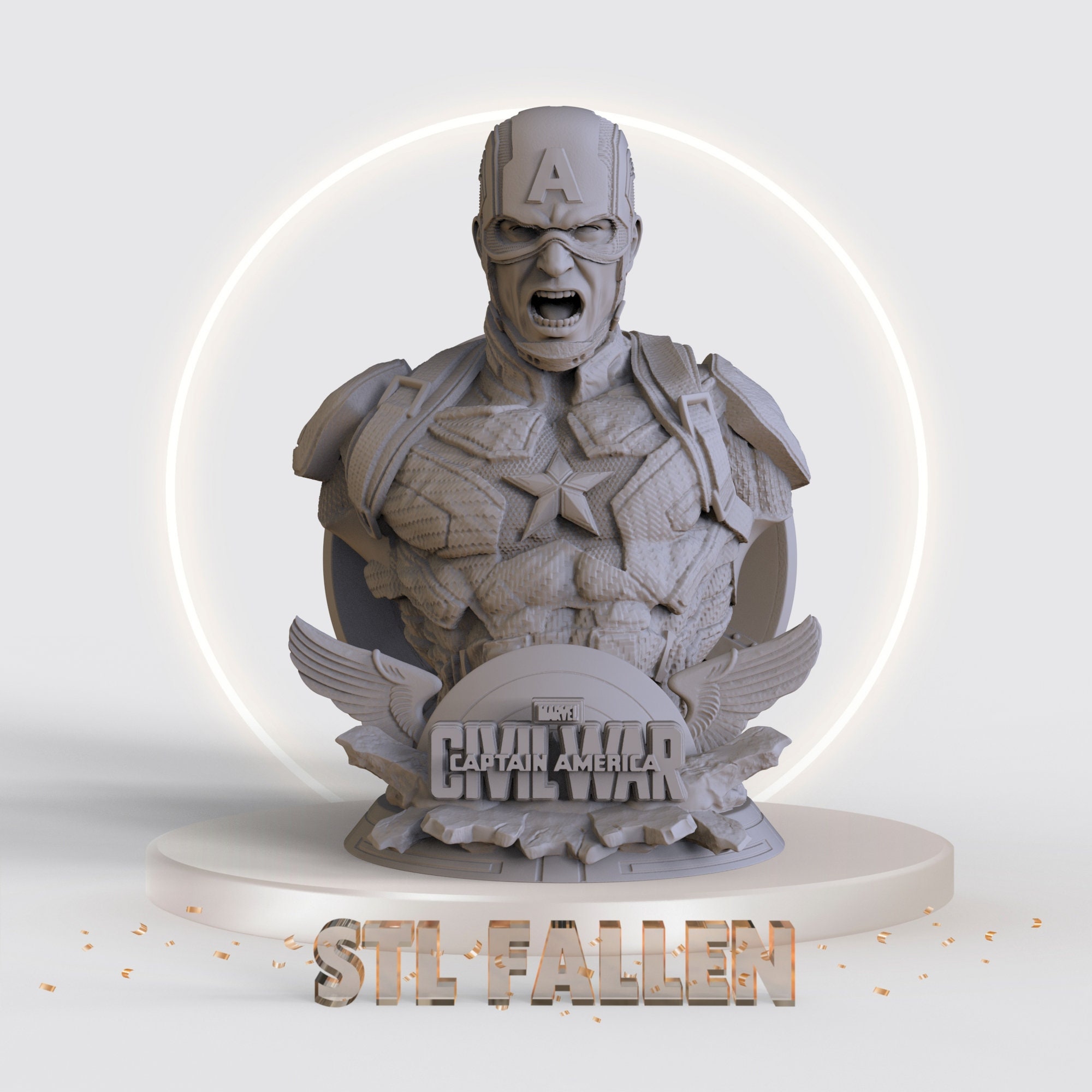 Captain Bust America 3D Printable STL File instant Download Fast and ...