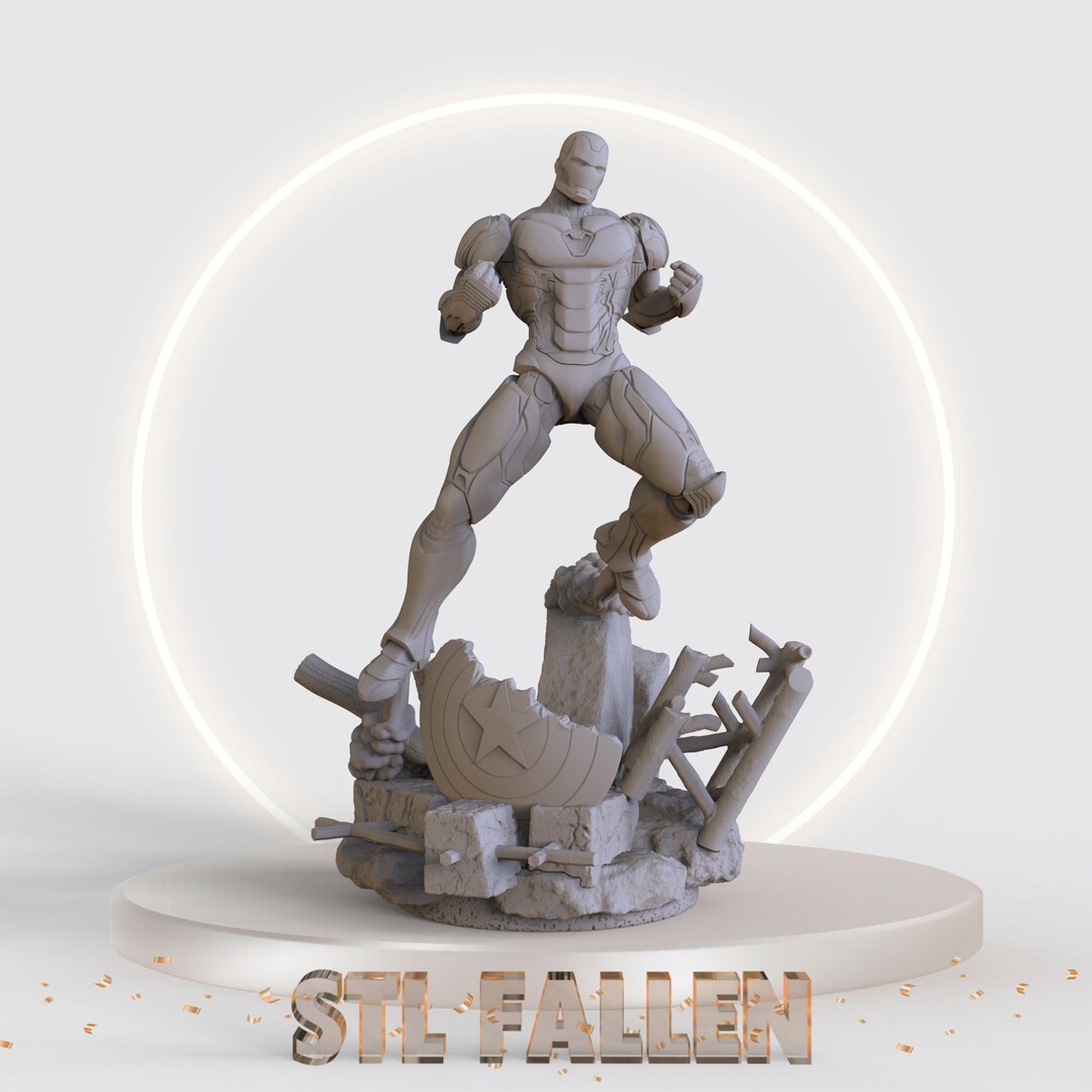 Iron Man and the Shield 3D Printable STL File instant Download Fast and ...