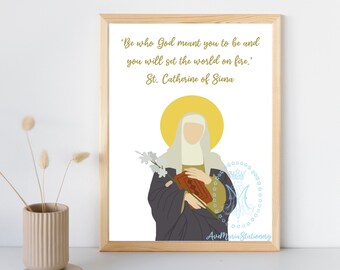 St. Catherine of Siena DIGITAL Art Print Catholic Art Digital Drawings ...