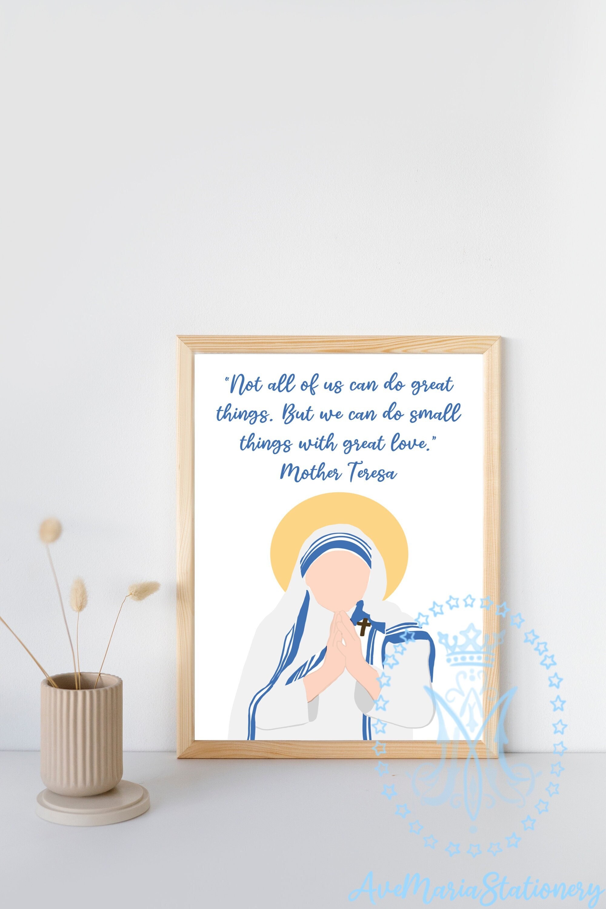 Mother Teresa Art Print: Catholic Patron Saint Gift (digital Download ...