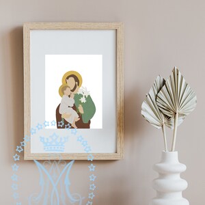 Printable St. Joseph Catholic Art Print - Digital Download (4x6, 5x7, 8 ...