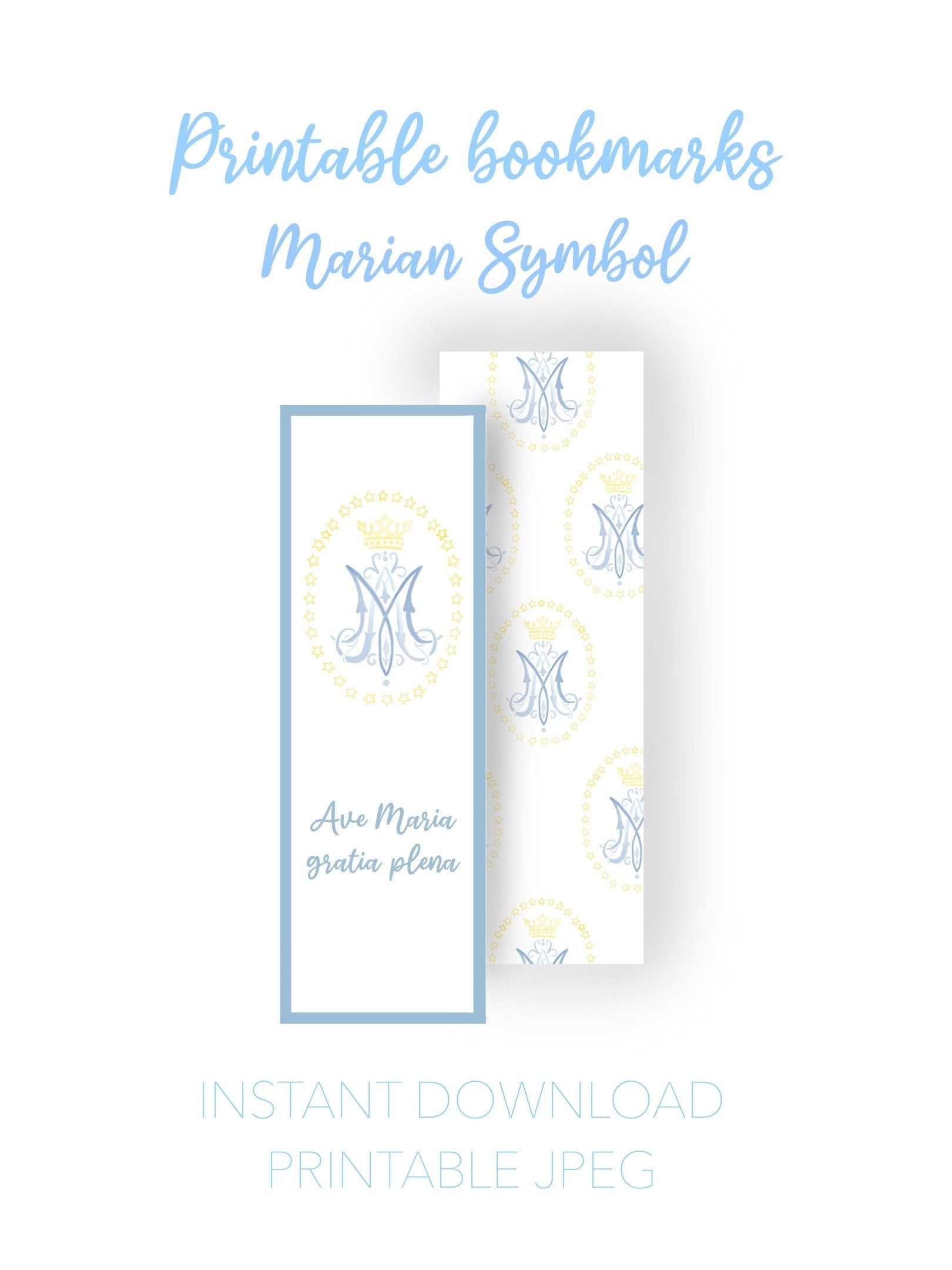 Catholic Marian Symbol Bookmarks - Printable Digital Download ...