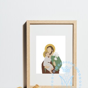 Printable St. Joseph Catholic Art Print - Digital Download (4x6, 5x7, 8 ...